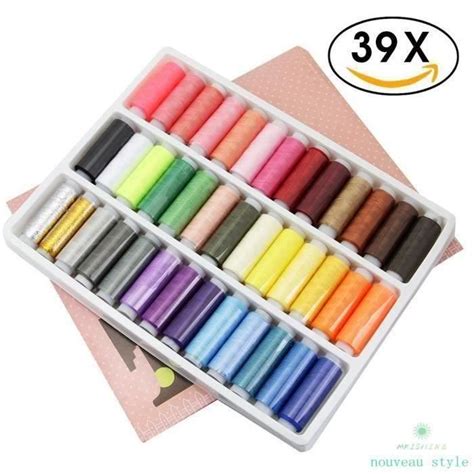 39 Bobines Fils à Coudre 39 Couleurs Fils de Machine à Coudre en