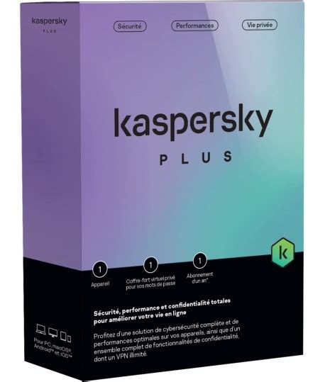 Antivirus KASPERSKY 2023 Plus 1 An 1 Poste
