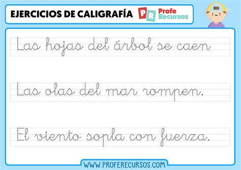 Ejercicios de caligrafia para niños