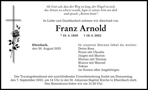 Traueranzeigen von Franz Arnold Allgäuer Zeitung