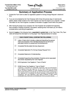 Fillable Online Application For Zoning Change Request Town Of Pacific