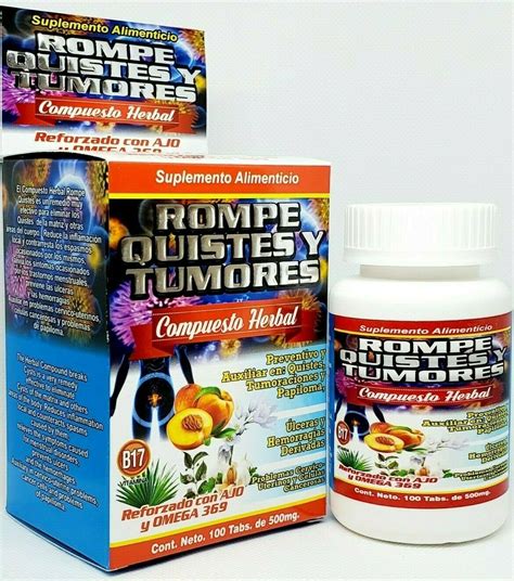 Rompe Quistes Y Tumores Ajo Omega 3 6 9 Cysts B17 100 Natural