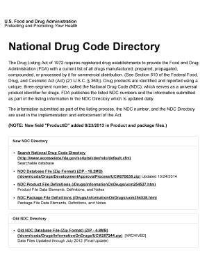 Fillable Online The Food And Drug Administration S National Drug Code