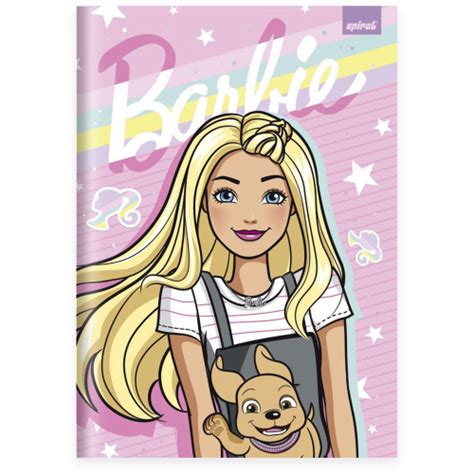 Caderno Universit Rio Capa Dura Costurado Folhas Barbie Spiral