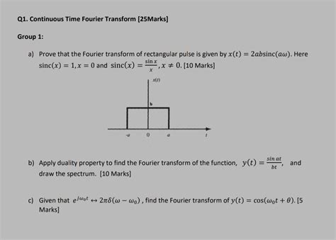 solved q1 continuous time fourier transform [25marks] group