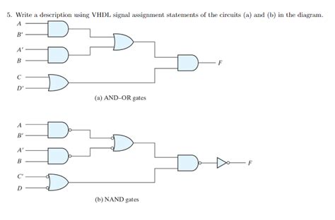 solved 5 write a description using vhdl signal assignment
