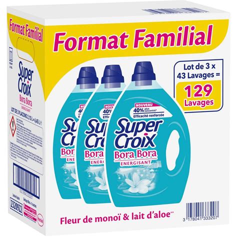 SUPER CROIX Lessive liquide Bora Bora fleur de monoï lait d aloé 129