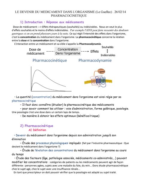 pharmacodynamie pharmacocinétique