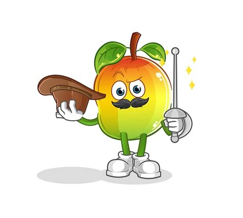 Vector De Mascota De Dibujos Animados De Personaje De Esgrimista De