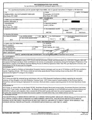 Da Form 638 Templates Fillable Printable Samples For PDF Word