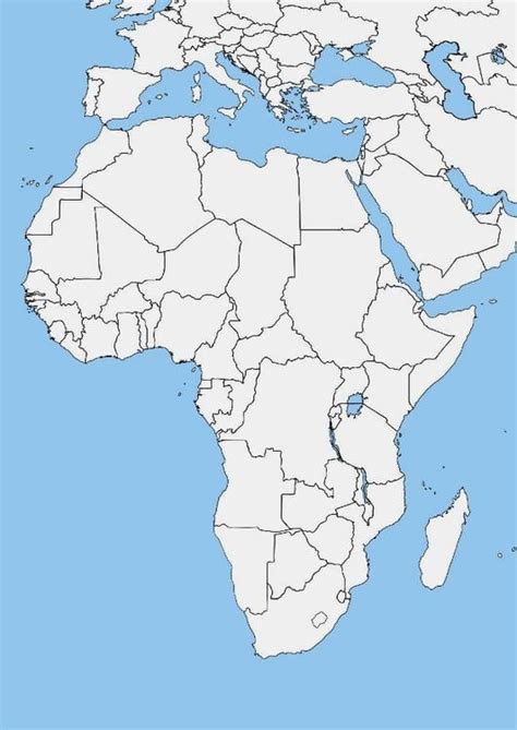Imagem de mapa da África em branco Imagens Grátis para Imprimir