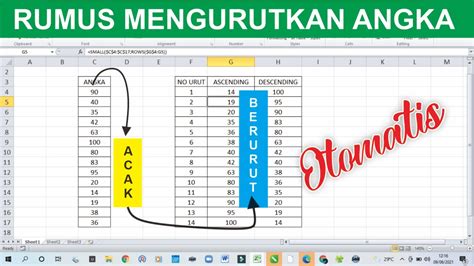 JAGO EXCELL RUMUS MENGURUTKAN ANGKA SECARA OTOMATIS YouTube