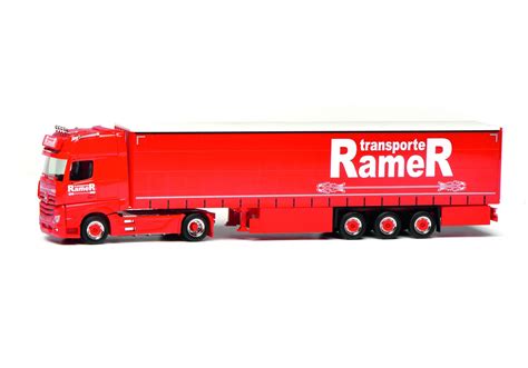 Herpa MB Actros GigaSpace Gardinenplanen Sattelzug Ramer 940511