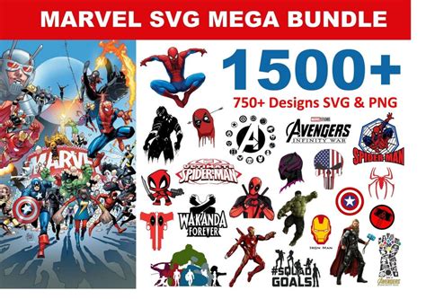 Marvel Svg Mega Bundle Marvel Png Mega Bundle Avenger Superhero