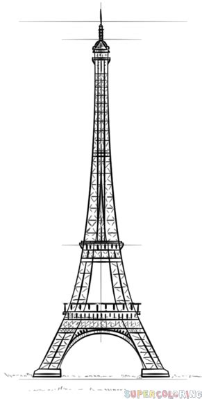 How To Draw The Eiffel Tower Step By Step Drawing Tutorials