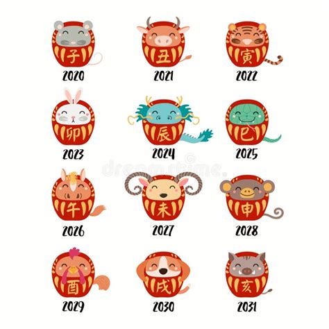 Chinese Zodiac Signs Red Stock Illustrations 1 414 Chinese Zodiac
