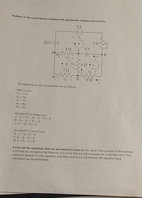 Solved Problem 3 The Circuit Below Is Labeled With Chegg