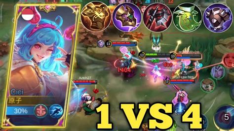 CICI 1 VS 4 BEST BUILD DEFENS CICI VERY STRONG MOBILE LEGENDS