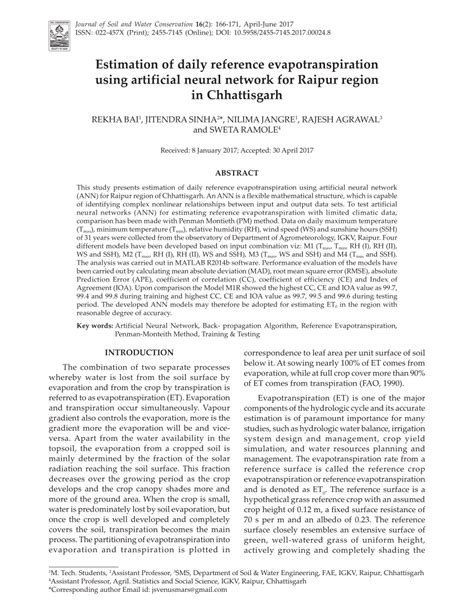pdf estimation of daily reference evapotranspiration using artificial neural network for