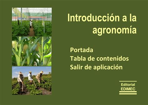 PDF Introducción a la agronomía Portada Tabla de contenidos Salir de