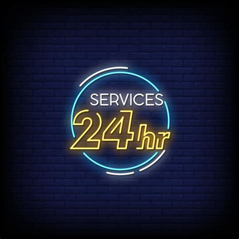 Service Hours Neon Signs Style Text Vector Vector Art At