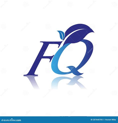Letra Inicial Fq Logotipo Folha Azul Natureza E Logotipo Ambiental