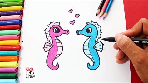 Cómo Dibujar un Caballito de Mar Fácil para Niños fuerte