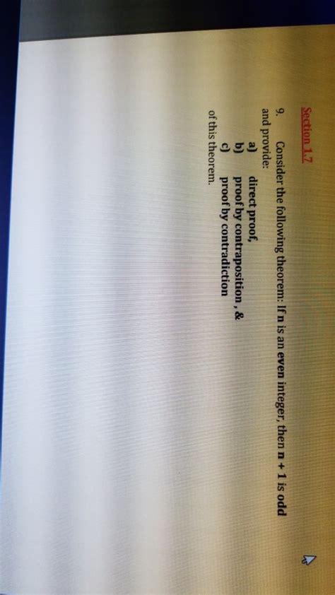 solved 9 consider the following theorem if n is an even