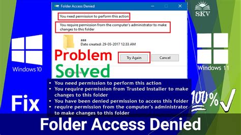 How To Fix Folder Access Denied Error You Need Permission To Perform