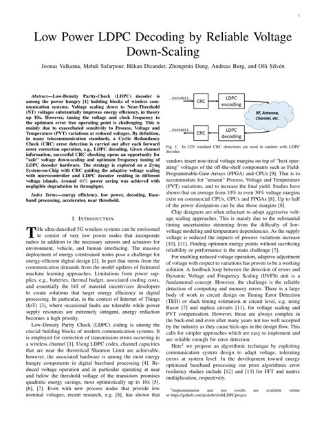 pdf low power ldpc decoding by reliable voltage down scaling