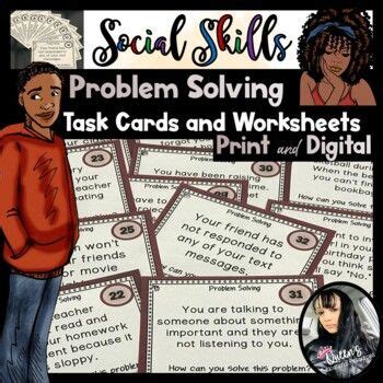 Problem Solving Scenario Task Cards And Worksheets Conflict Resolution
