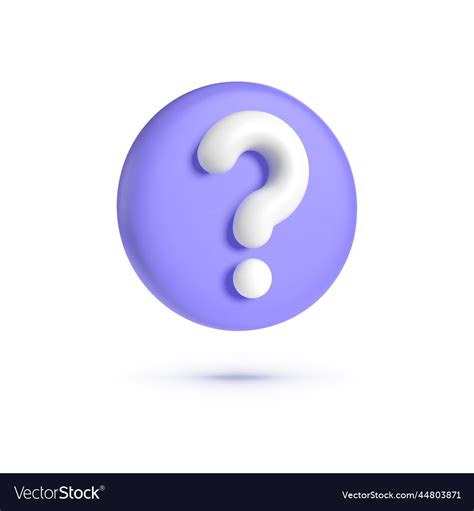 Question Mark 3d Icon On White Background Vector Image