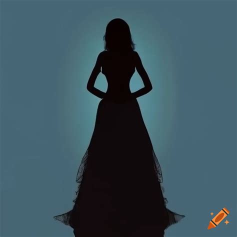 Silhouette Of A Woman Standing In A Dress On Craiyon