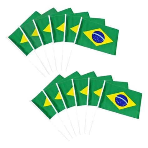 Kit Mini Bandeirinhas Do Brasil De M O Copa Do Mundo Shopee Brasil