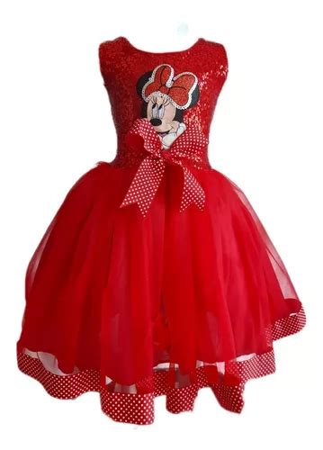 Vestido Minnie Mouse Rojo Niña Disfraz Cuotas sin interés