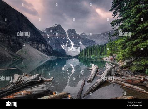 Moraine Lake Situated In Banff National Park Alberta Canada Stock