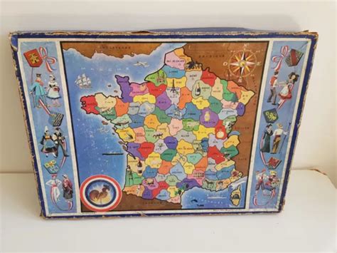 PUZZLE ANCIEN CARTE de France avec départements breveté S G D G