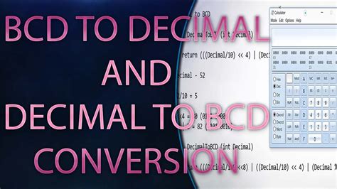 BCD To Decimal And Decimal To BCD Conversion C Program Embedded C Interview Question YouTube