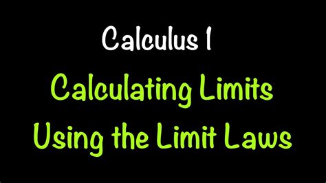 calculus 1 calculating limits using the limit laws video 3 math with professor v youtube
