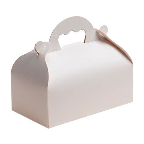 CAJA BLANCA CARTÓN CON ASAS DE PASTELERÍA 10X18X7CM Dekora