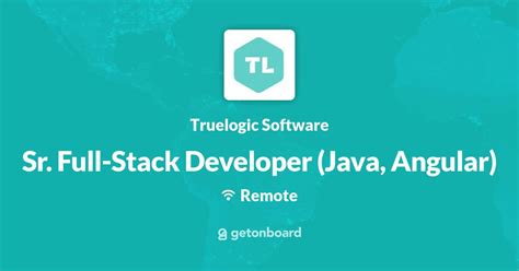 sr full stack developer java angular at truelogic software remote work from home get