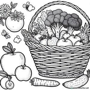 Coloriage de fruits et légumes naturels à Télécharger ou à Imprimer