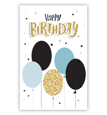 Blauwe Zwarte En Gouden Ballonnen PrimeurCards