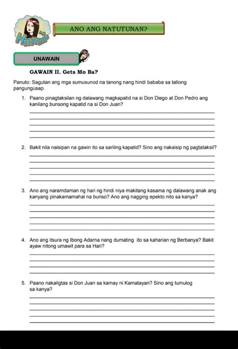 ANO ANG NATUTUNAN UNAWAIN GAWAIN II Gets Mo StudyX