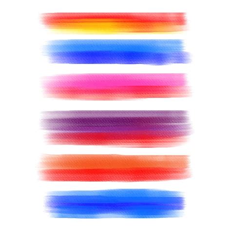 Trazos De Pincel De Acuarela Vector Colorido Vector Premium