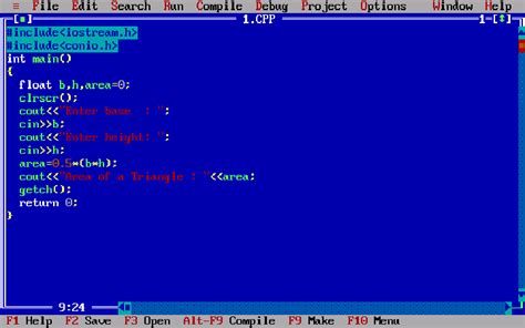 c program to calculate area of a triangle