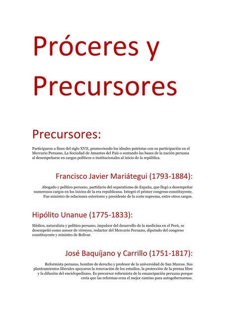 Próceres y Precursores Mari uDocz