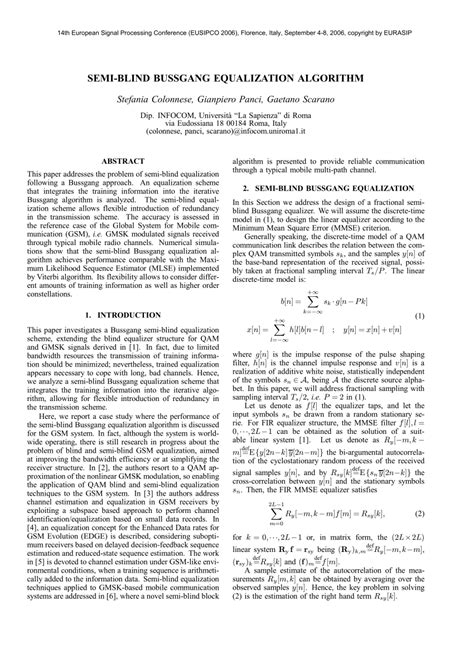 pdf semi blind bussgang equalization algorithm