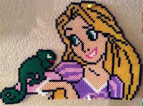 Disney Inspired Princess Rapunzel With Pascal Tangled Perler Beads By