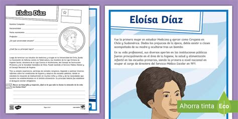 Guía de Trabajo Eloísa Díaz mujeres chilenas en la historia